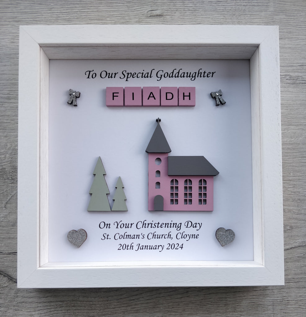 Personalised Christening frame with space for a picture – Life-in-Frames