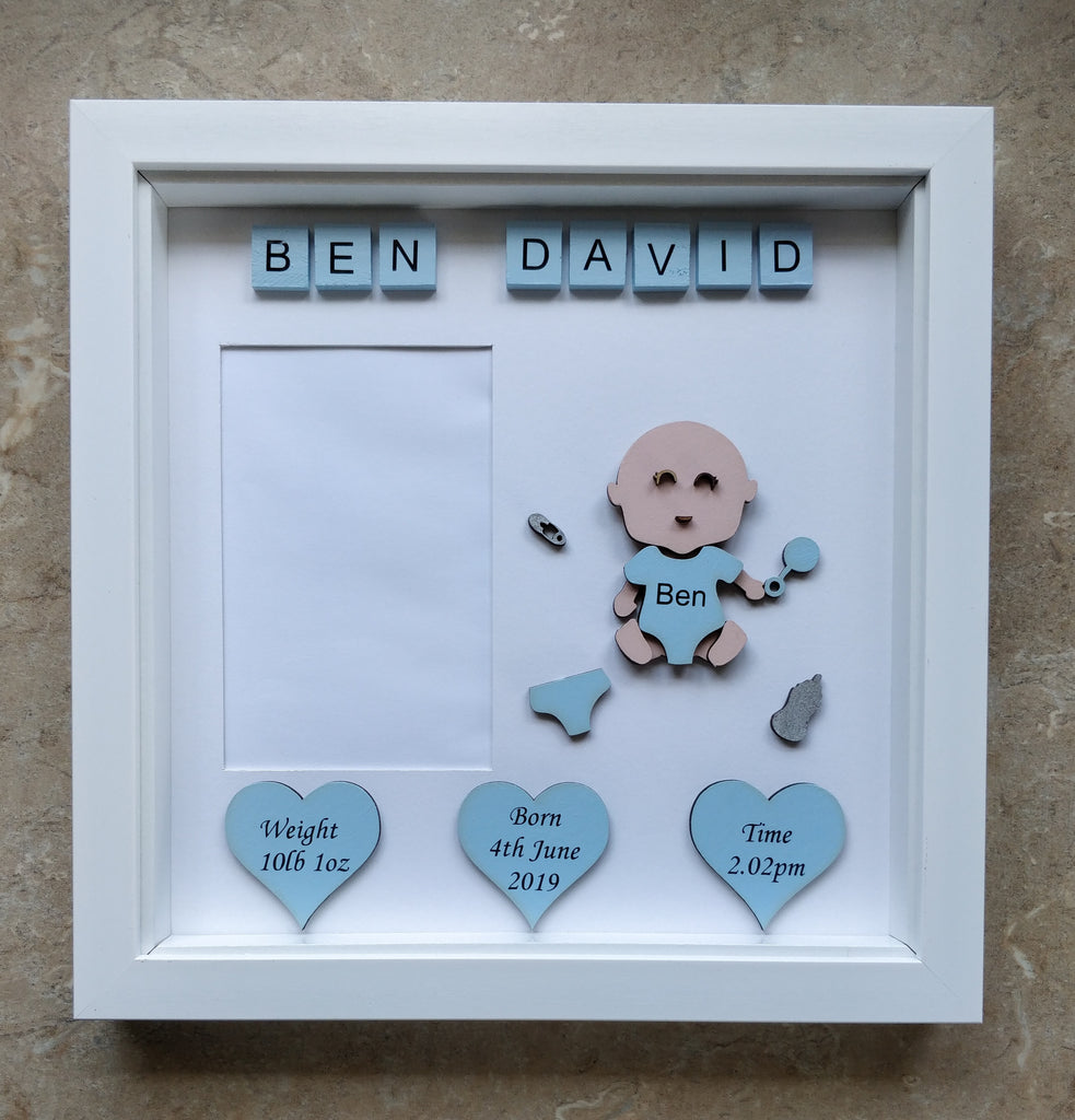Personalised new baby frame with space for photo – Life-in-Frames