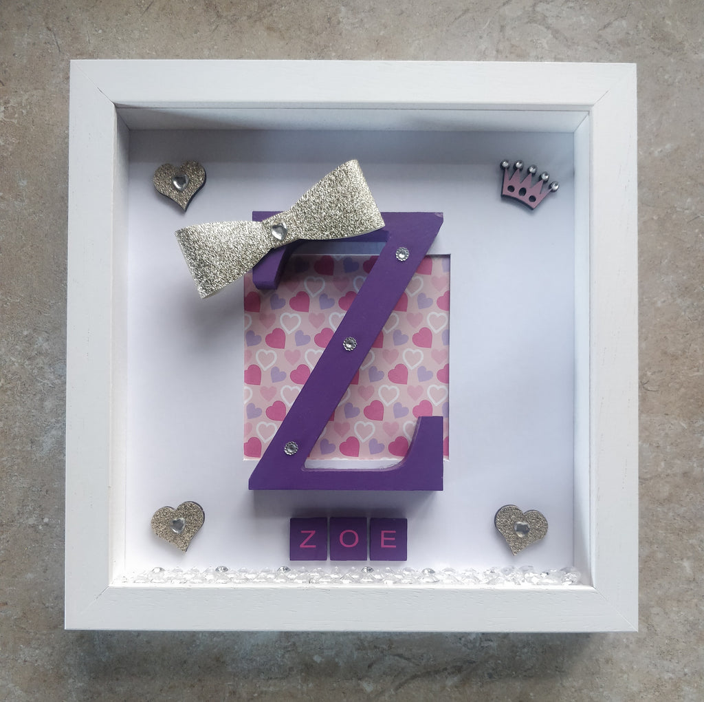Letter frame with glitter bow – Life-in-Frames